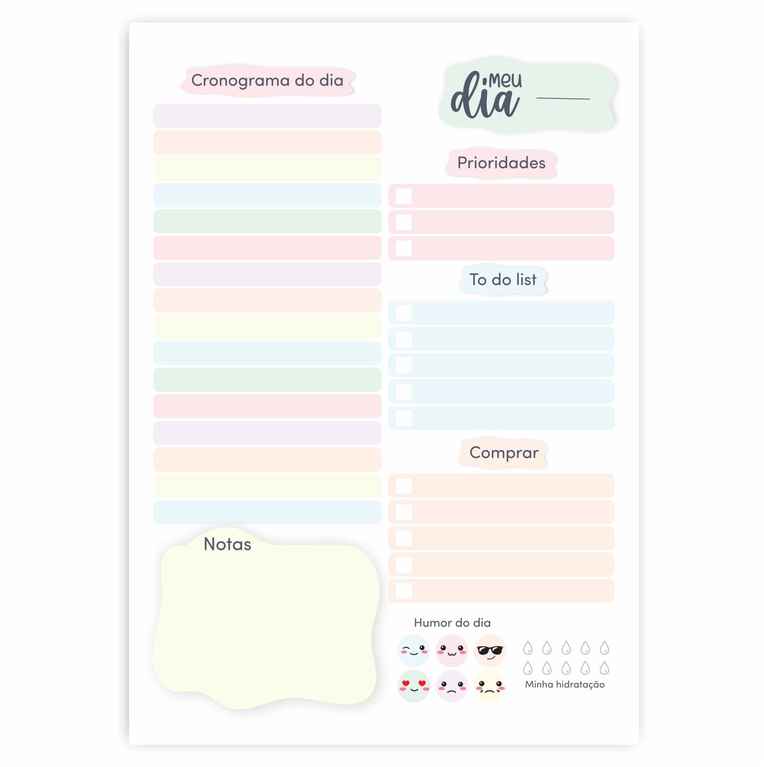 Meu Dia – Bloco de notas destacável – GB Paper | Encadernação Criativa