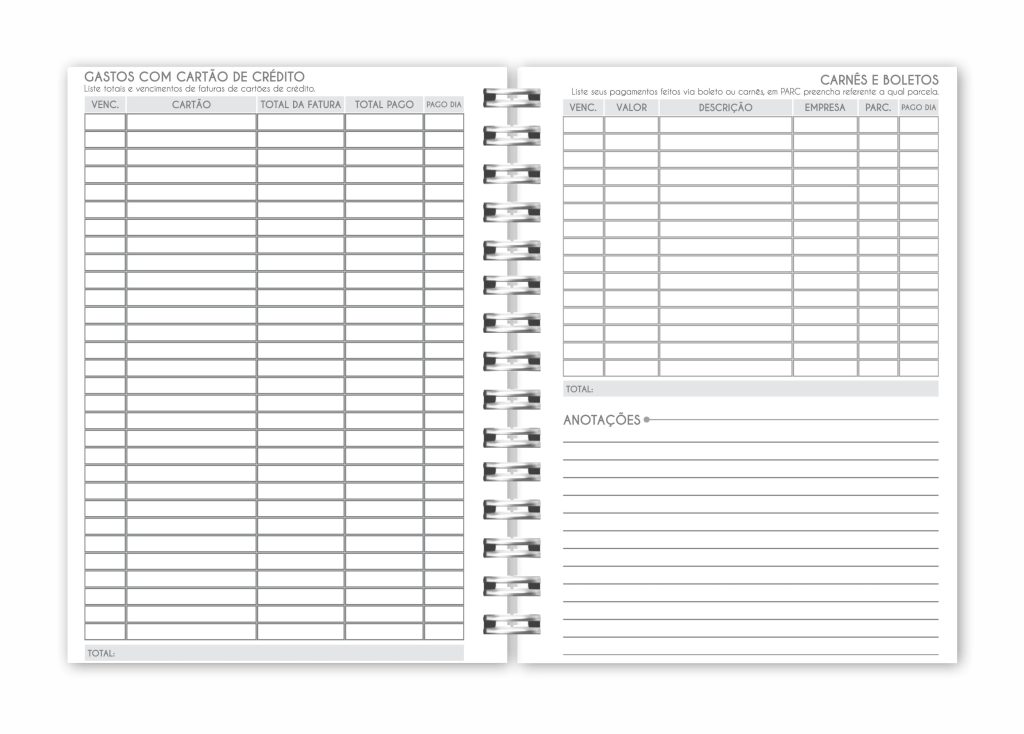 Planner Financeiro Permanente SUA LOGO – GB Paper | Encadernação Criativa