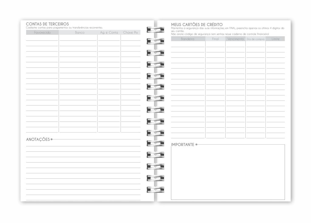 Planner Financeiro Permanente SUA LOGO – GB Paper | Encadernação Criativa
