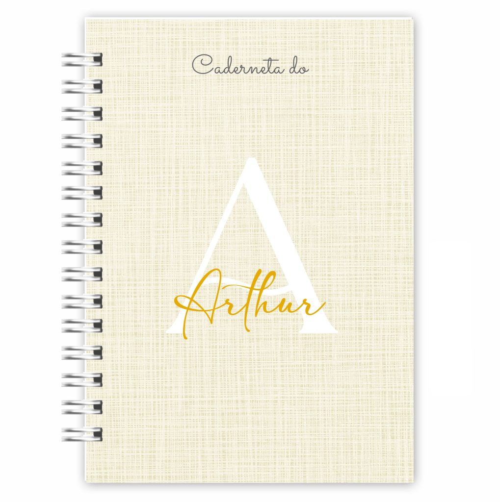 Caderneta Alfabeto Clean Linho Amarelo – GB Paper | Encadernação Criativa