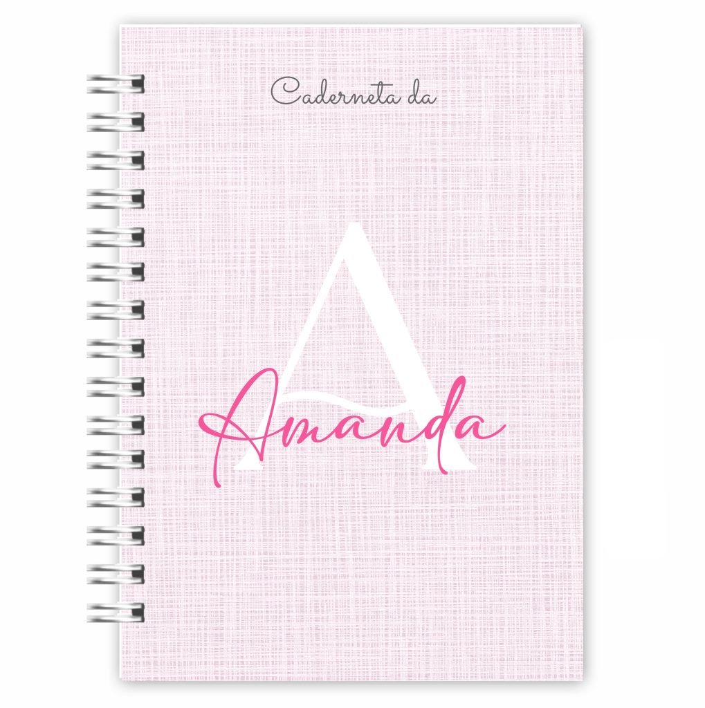 Caderneta Alfabeto Clean Linho Rosa – GB Paper | Encadernação Criativa